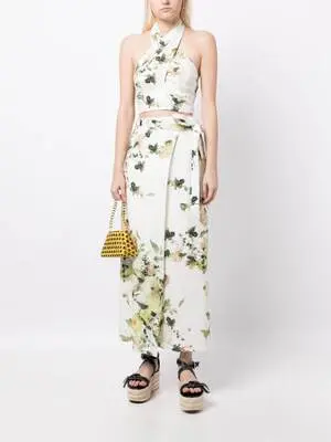 Erdem Luna Linen Top - Green