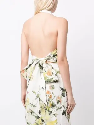 Erdem Luna Linen Top - Green
