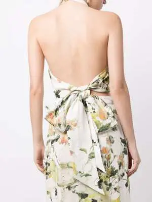 Erdem Luna Linen Top - Green