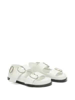 JIL SANDER Open-toe Buckled Leather Sandals