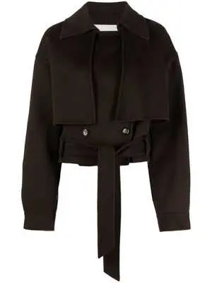 Nanushka Cropped Trench Jacket - Brown