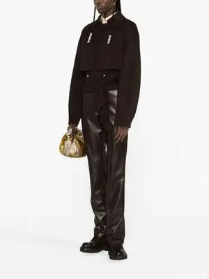 Nanushka Cropped Trench Jacket - Brown
