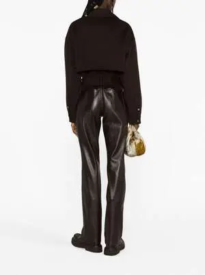 Nanushka Cropped Trench Jacket - Brown