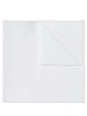 Brunello Cucinelli Finished-edge Cotton Pocket Square - White