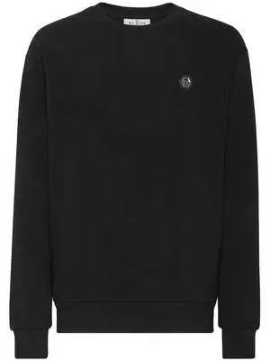 Philipp Plein Logo Print Cotton Sweatshirt - Black