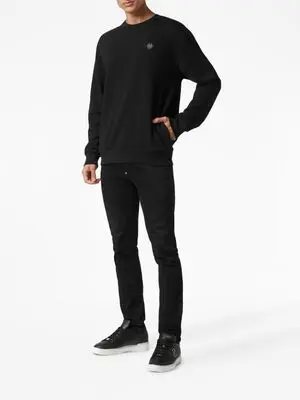 Philipp Plein Logo Print Cotton Sweatshirt - Black