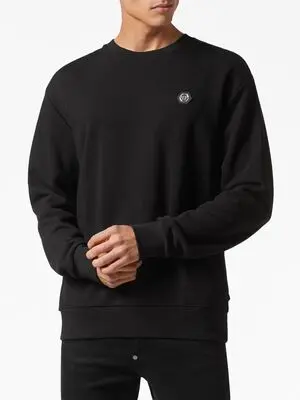 Philipp Plein Logo Print Cotton Sweatshirt - Black