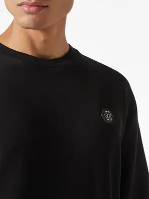 Philipp Plein Logo Print Cotton Sweatshirt - Black
