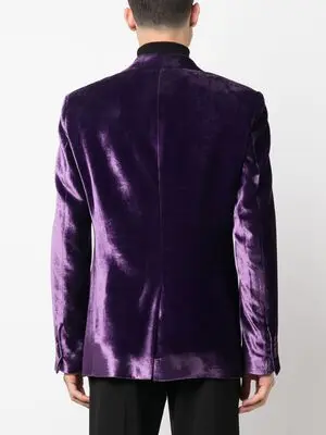 Philipp Plein Single-breasted Velvet Blazer - Purple