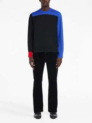 FERRAGAMO Colour-block Cashmere Jumper - Blue