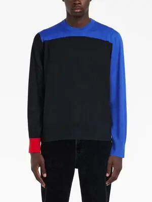 FERRAGAMO Colour-block Cashmere Jumper - Blue