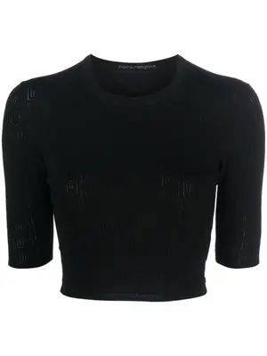 Rabanne Monogram Pattern Crop Top