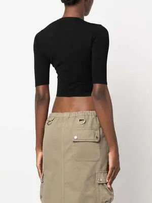 Rabanne Monogram Pattern Crop Top
