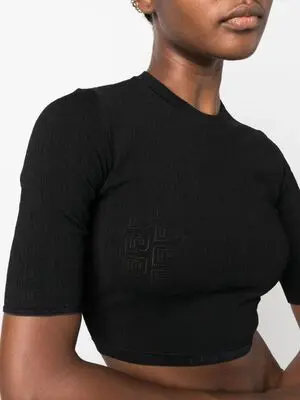Rabanne Monogram Pattern Crop Top