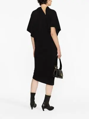 Rick Owens High-neck Midi Dress - Black