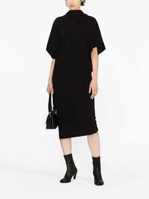 Rick Owens High-neck Midi Dress - Black