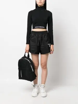 Rabanne Logo-underband Half-zip Crop Top
