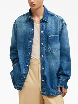 AMI Paris De Coeur Denim Jacket - Blue
