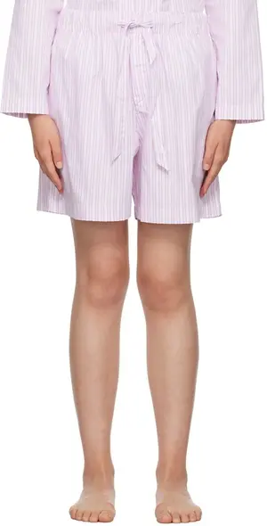 TEKLA Tekla Pink Striped Pyjama Pants - Capri Stripes
