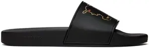 Burberry Burberry Black Check EKD Motif Slides - Black Check