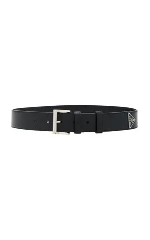 Prada Slim Leather Belt - Black