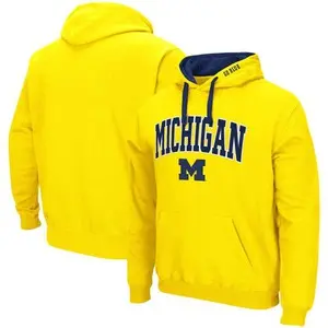 COLOSSEUM Michigan Wolverines Big & Tall Arch & Logo 2.0 Pullover Hoodie - Maize
