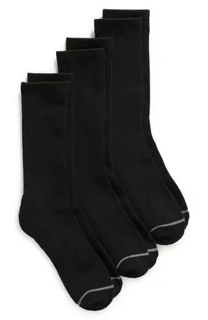Nordstrom Everyday Crew Socks 3-Pack Black