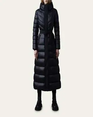 Mackage Calina Zip-front A-line Down Coat - Black