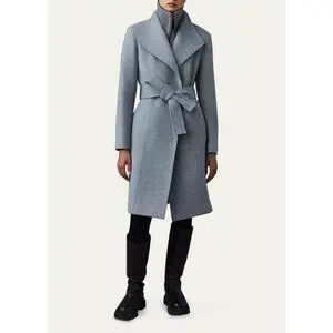 Mackage Norita Belted Wool Wrap Coat - Black