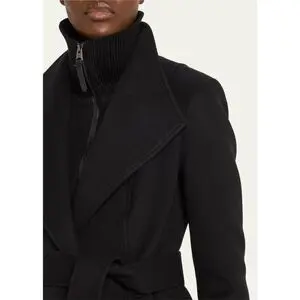 Mackage Norita Belted Wool Wrap Coat - Black
