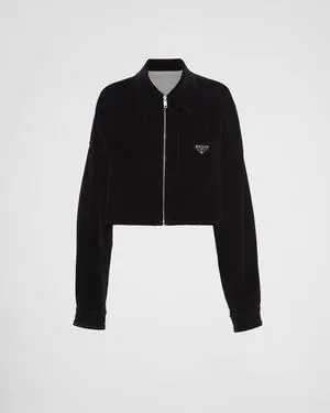 Prada Velvet Denim Blouson Jacket