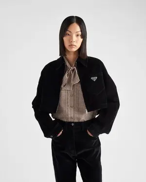 Prada Velvet Denim Blouson Jacket