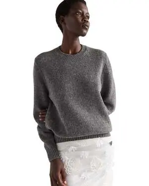 Prada Wool And Cashmere Crew-neck Sweater - Grey