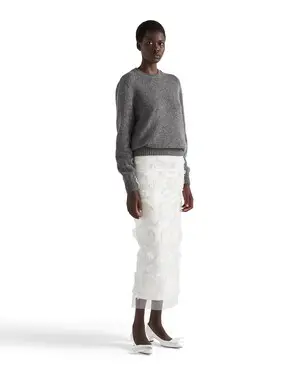 Prada Wool And Cashmere Crew-neck Sweater - Grey