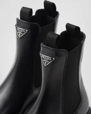 Prada Monolith Leather Chelsea Booties