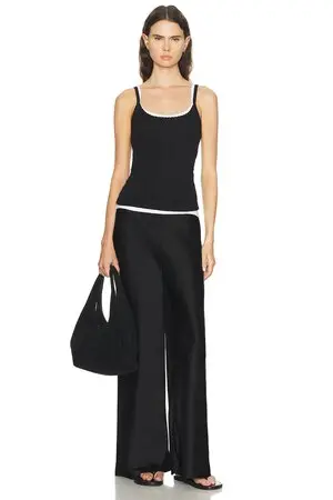 LESET Pointelle Classic Tank Top - White