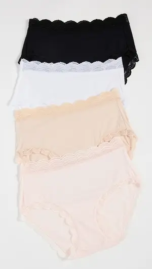 STRIPE & STARE High Rise Knicker Four Pack - Sand Essentials