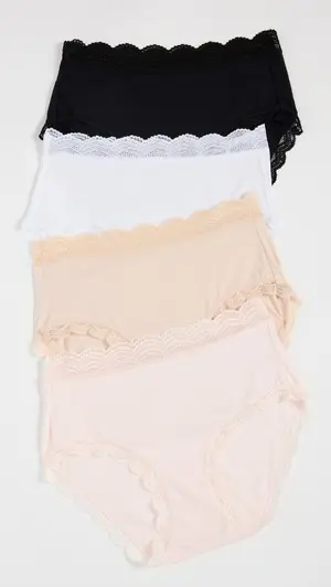 STRIPE & STARE High Rise Knicker Four Pack - Sand Essentials