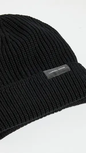 Canada Goose Ribbed Wordmark Beanie - Black - Noir