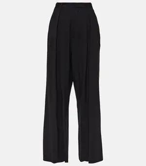 Giuseppe Di Morabito Wool-blend Wide-leg Pants - Black