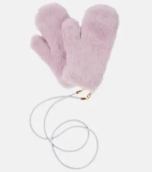 Max Mara Ombrato Teddy Mittens - Pink