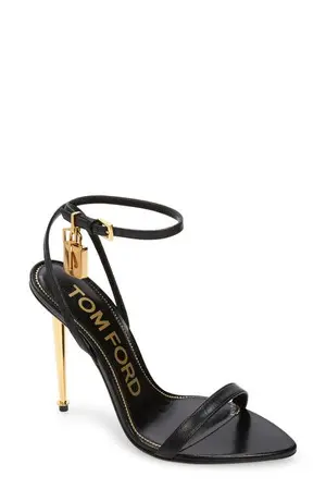 TOM FORD Padlock Pointy Toe Sandal - Black