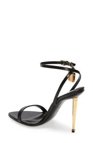 TOM FORD Padlock Pointy Toe Sandal - Black