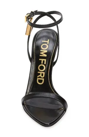 TOM FORD Padlock Pointy Toe Sandal - Black