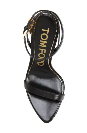 TOM FORD Padlock Pointy Toe Sandal - Black