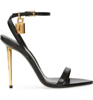 TOM FORD Padlock Pointy Toe Sandal - Black