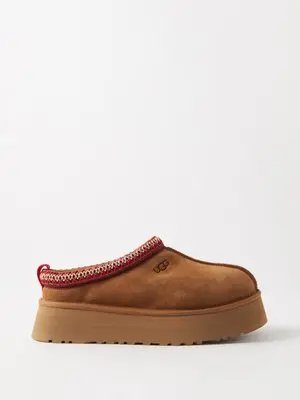 UGG Ugg - Tazz Shearling-lined Suede Platform Slippers - Womens - Chestnut - Chestnut