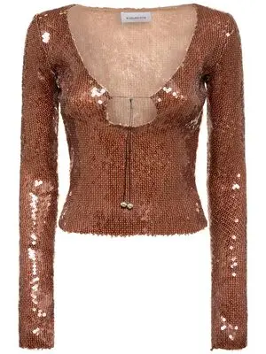 16Arlington 16ARLINGTON Lvr Exclusive Solaris Sequined Top - Brown