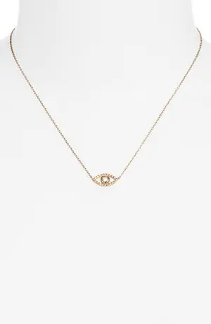 Anzie Evil Eye White Topaz & Diamond Pendant Necklace - Clear
