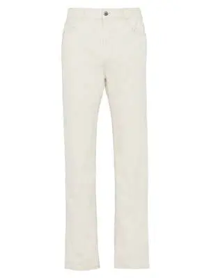 Prada Men's Five-Pocket Pinwale Corduroy Pants - Beige  - Beige
